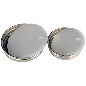 Mason Jar Lifestyle Rust Proof Stainless Steel Storage Lids with Silicone Seals (5 Pack, Regular Mouth)