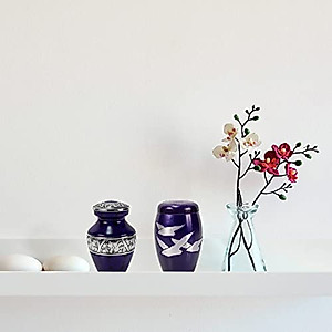Keepsake Urns, Purple Urns Set of 6, Set of Six Keepsake Urns, Hand Crafted in India by Small Family Business.
