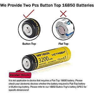 VICTAGEN Rechargeable Battery Charger Set, Speedy Charging for Batteries 3.7V Lithium-ion 18650 18490 18350 17670 17500 16340(RCR123) 14500, 1.2V Ni-MH&Ni-Cd, AA, AAA Rechargeable Batteries
