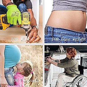 Anna & Eric No Buckle Elastic Belt for Women Men 2 Loop Unisex Buckle Free Stretch Belt-Easy to Use (Black+Khaki, Fit 2 loop distance 4.5-7")