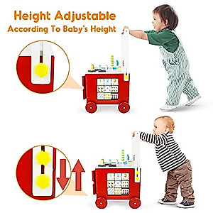 Baby Walker for Girls Boys Toddler Toys Age 1-2 Infant Toys 6-12 Months Baby Activity Center Learning Wooden Toys for 1 2 3 Year Old Baby Birthday Gifts Kids Baby Toys 12-18 Months, Assembly Required