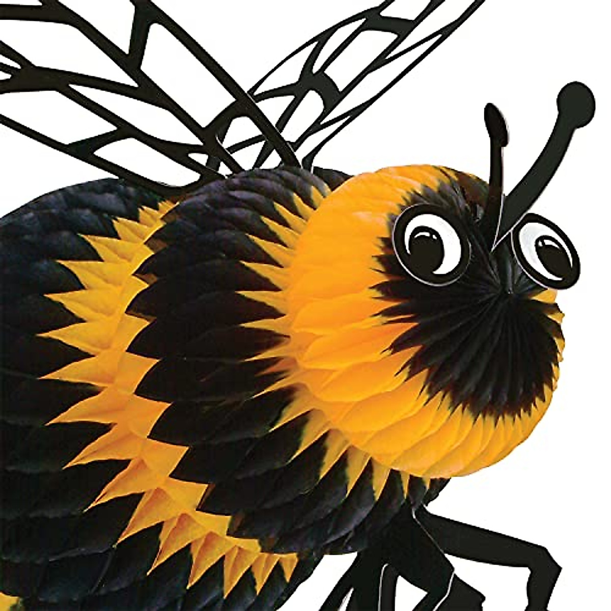 Beistle Spring Summer Party Tissue Paper Bumblebee Bee Hanging Decoration Baby Shower Party Supplies Gold/Black 8" x 10"