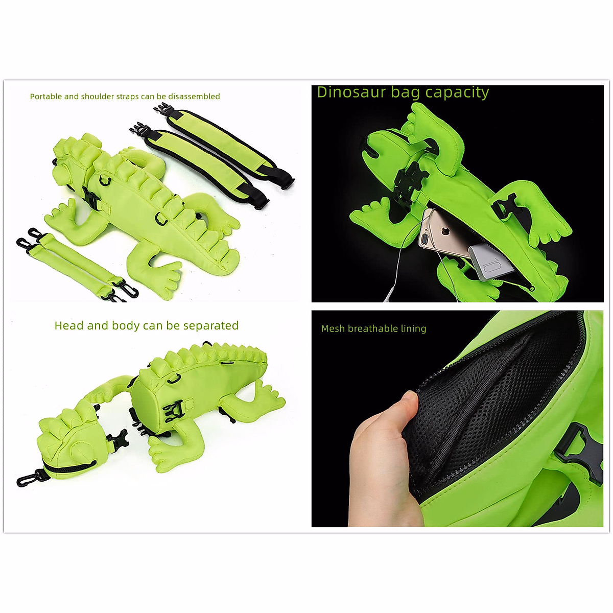 ALANZE Dinosaur Backpack-Backpack-Student Backpack-Travel Backpack-Handbag-Suitable for Men and Women Short Trips Going to School