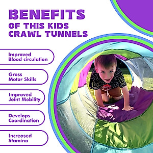 Kids Play Tunnel for Toddlers 1-3, Tunnels for Kids to Crawl Through Indoor Outdoor Pop Up Play Tent for Toddler Babies Children Girl Boy Game Toys 5ft Long