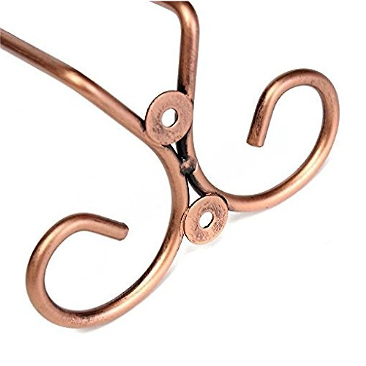 DBYAN Wine Glass Rack,Vintage Style Rubbed Bronze 2 Rows Stainless Steel Wall-Mounted Stemware Hanging Wine Glass Hanger Holder for Valentine Xmas Gift Bar Home Cafe