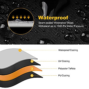 NEVERLAND ATV Cover Waterproof Heavy Duty 4 Wheeler Cover Quad Cover All Season Weather Proof Outdoor UV Protection for Polaris Kawasaki Yamaha Suzuki Honda (Black Large)