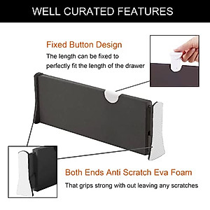 KIKILIE 8 Pack Kitchen Drawer Divider, 11-17 Inch Expandable Organizers for Clothing, Baby Clothes, Makeup, Utensils, Deep Dresser Organizer Dividers, 4 Tall Separators, White