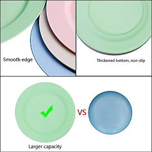4 Pack 13 Inch Extra large Size Dinner Plate Sets, Delicious Pasta Plates, Unbreakable Dishes, Lightweight Salad Dinnerware, Reusable Dessert Tableware (33cm Beige)