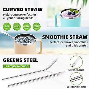 mininoo 40 oz Tumbler with Handle and Straw Lid | Insulated Coffee Cup Stainless Steel Water Bottle Travel Mug Cupholder Friendly | Gifts for Women Men Him Her