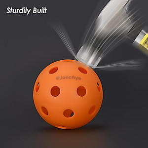 JoncAye Pickleball-Balls 6 Pack, Orange Indoor-Pickleballs USAPA Compliant, Pickle-Balls with Bag, Accessories for Pickleball-Paddle-Set, Gifts for Pickleball Lovers