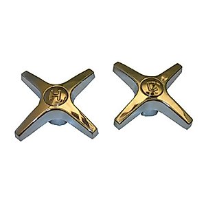 LASCO 01-4041 Cross Chrome Hot and Cold Handles for Universal Brands