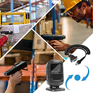 16ft Barcode Scanner Cable RJ45 RS232 to RJ45 Cable for Honeywell 1900 Cable 1200G 1202G 1250G 1280i 1300G 1400G 1450G 1452G 1470G 1900GHD 1900GSR 1902GHD 1902GSR 1950GHD 1980i 1472G Power Cord (2)