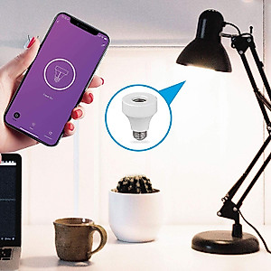 Atomi 2pk Smart Socket WiFi Bulb Adapter, Google & Alexa Compatible