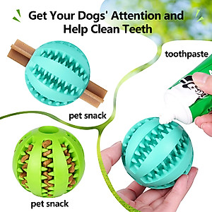 Puppy Teething Chew Toy Balls: 2pack Interactive Dog Treat Dispensing Ball Rubber Small Breed Dog Chewing Enrichment Toys for Boredom and Brain Stimulating Game Puppy Teething Chew Toys