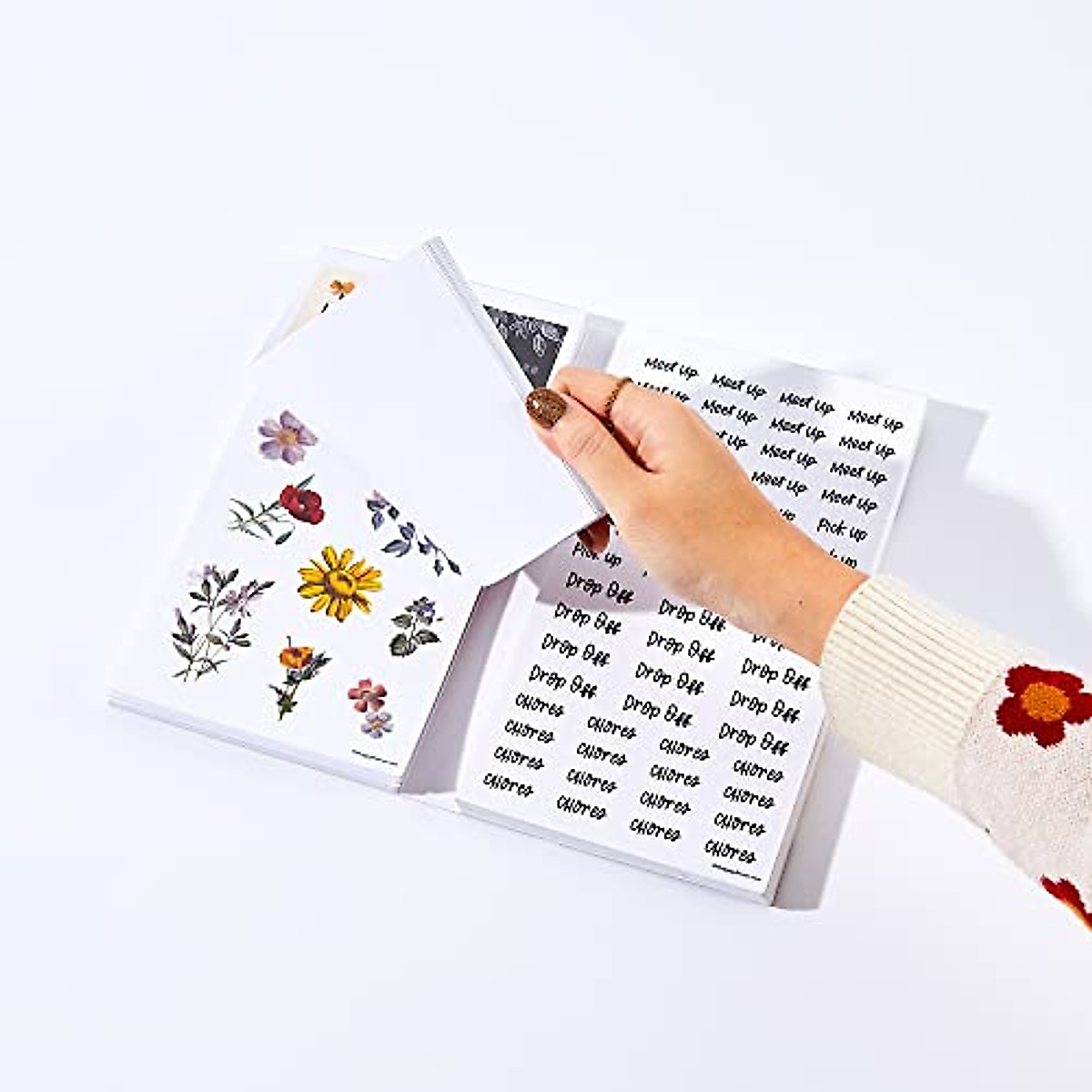 The Happy Planner Sticker Pack for Calendars, Journals and Projects –Multi-Color, Easy Peel – Scrapbook Accessories – Flowers Notes & Boxes Theme – 100 Sheets, 3130 Stickers Total