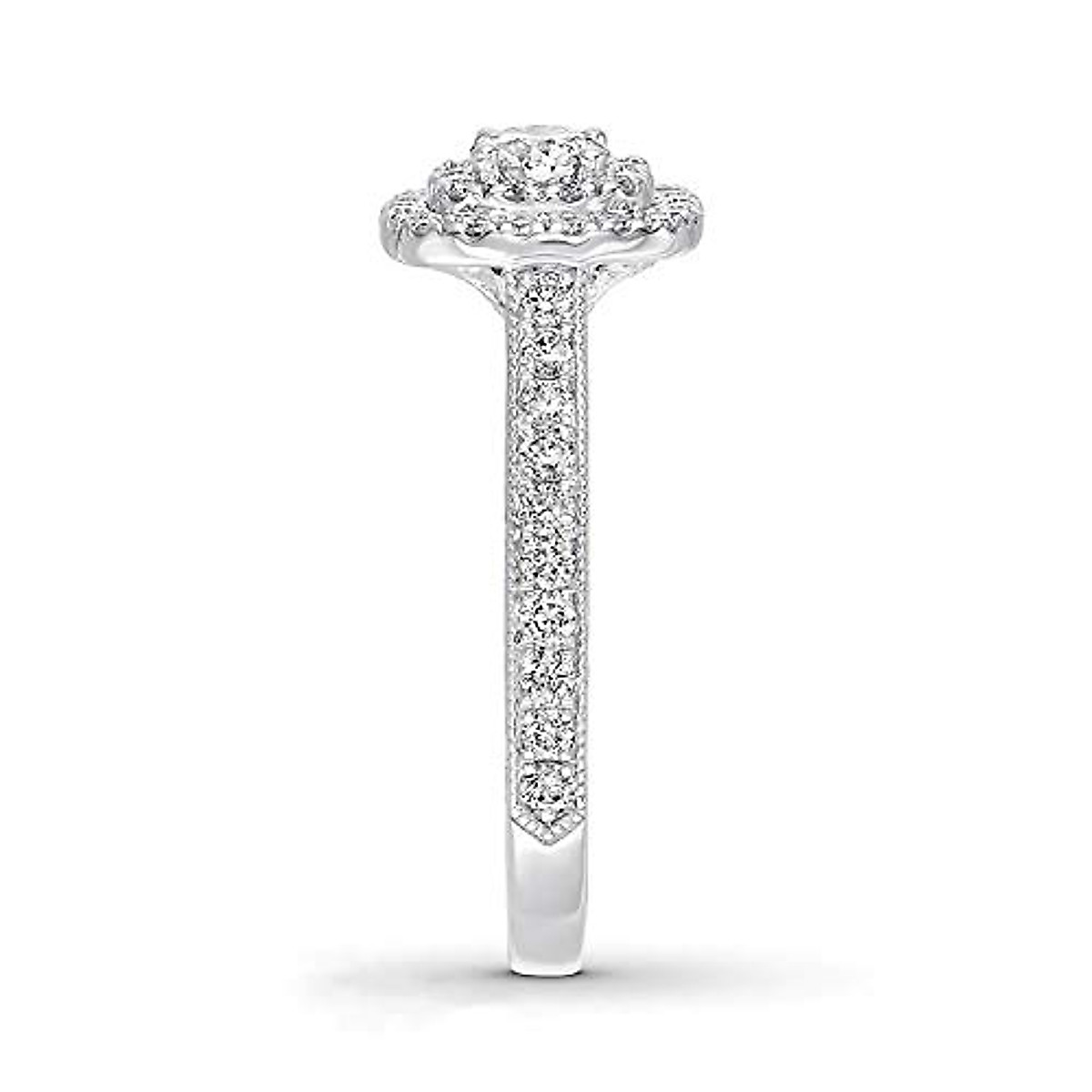 1 ct tw Bridal Set Vintage Moissanite Engagement Rings for Women 10k White Gold Free Engraving