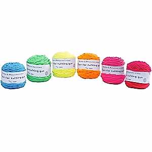 8ply Strands tufting Yarn for tufting Gun Rugs,100m Crocheting Fancy Chunky Cotton ployester Mixed Knitting Yarn,100g Multiple Color Knitting Thread Poke Embroidery Yarn,6 Rolls Set,Customized Color