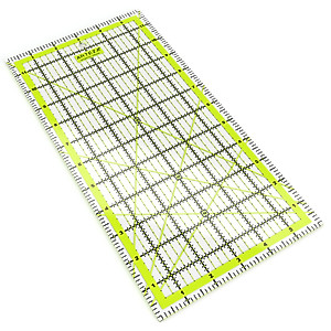 Arteza Quilting Ruler and Quilting Ruler Laser Cut Acrylic Quilters' Ruler with Patented Double Colored Grid Lines for Easy Precision Cutting
