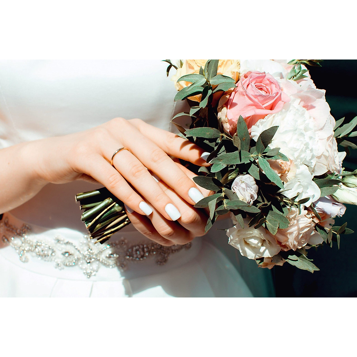 Tornito 9Pcs Stackable Eternity Ring Stainless Steel Band Knuckle Engagement Wedding Ring Size 7 for Women Silver Tone