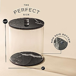 Gold Valley Lucite Cookie Jar | Magnetic Closure Cookie Jar Lids | Clear Cookie Jar With No Skid Bottom | Versatile Acrylic Cookie Jars With Airtight Lid | Decorative Cookie Jar for Kitchen Counter (White) (Black)