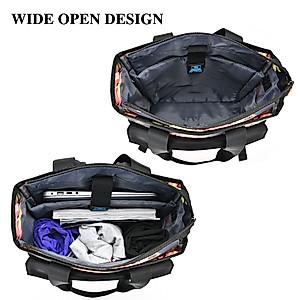 LOKASS Convertible Backpack Tote Bag丨 Slim Work Daypack For Women丨Commuter Laptop Backpacks School 丨Tote Bags For School/College/Travel 丨Fits 15.6 Inch Laptop, Black with Peony