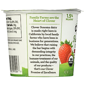 CLOVER SONOMA Organic Low Fat Strawberry Yogurt, 5.3 OZ