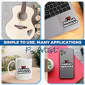 I Love Muscle Mommies Stickers Funny Quote For Mom Vinyl Die Cut Sticker for Car Laptop Phone Water Bottle Guitar Helmet Gift Idea Merchandise Decor Decal Stuff