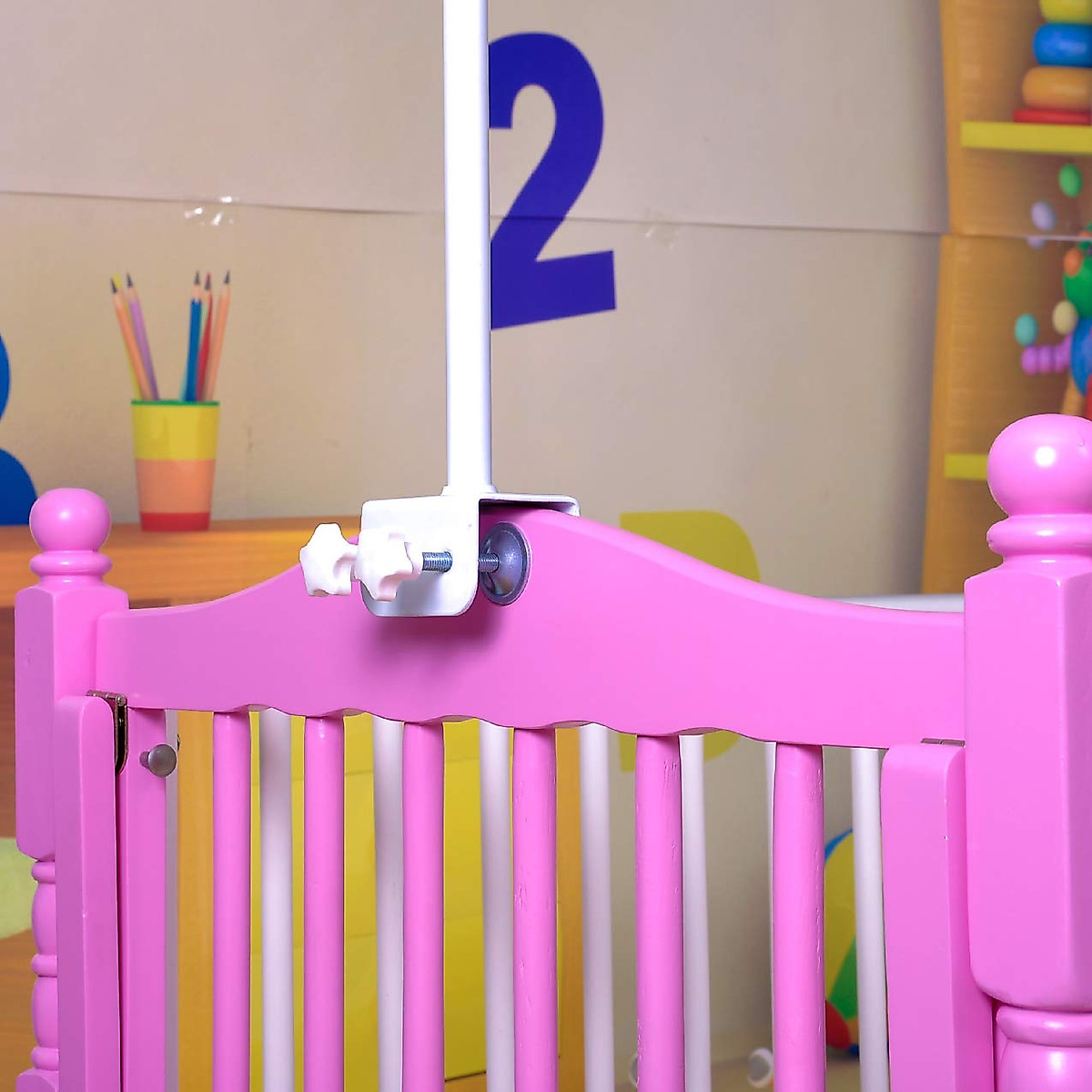 Cdycam Baby Infant Toddler Bed Dome Cots Mosquito Netting Hanging Bed Net Mosquito Bar Frame Palace-Style Crib Bedding Set (White Stand Only)