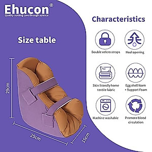 Ehucon Egg Shell Foam Heel Protector Bed Sore Pillow Cushion for Pressure Sores,Foot Pillow for Bedridden Patients Supplies, Ankle Pillow Heel Protectors for Heel Pain (1 Count-Freshen Lavender)