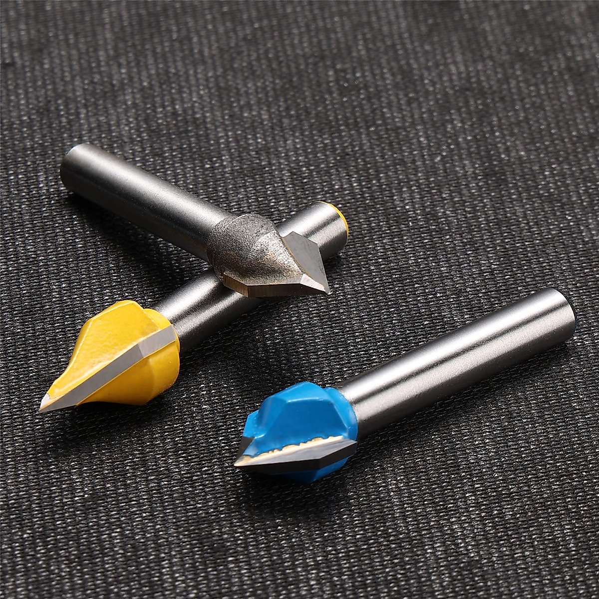 Genmitsu 1/4'' V Grooving Router Bit Set, 60 Degree & 90 Degree CNC Router Bits, 3D V Shape Milling Wood Cutter Knife CNC Engraving Router Bit, VG03A