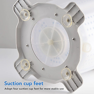 Portable Manual Washing Machine, Manual Clothes Washer Dehydration, Hand Crank Washing Machine for Dormitory, Apartment, Rv, Suction Base Feet and Spce Saving (Nordic Grey)