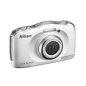 Nikon COOLPIX S33 Waterproof Digital Camera (White) (Discontinued by Manufacturer) (Renewed)