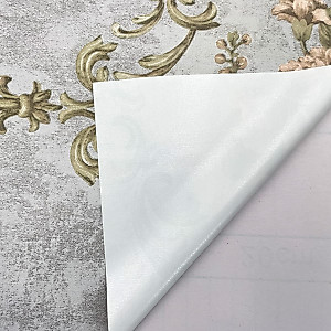 Yifasy Shelf Liner Grey Royal Floral Drawer Cabinets Furniture Decorative Paper Wallpaper PVC Self Adhesive 118x17.7 Inch