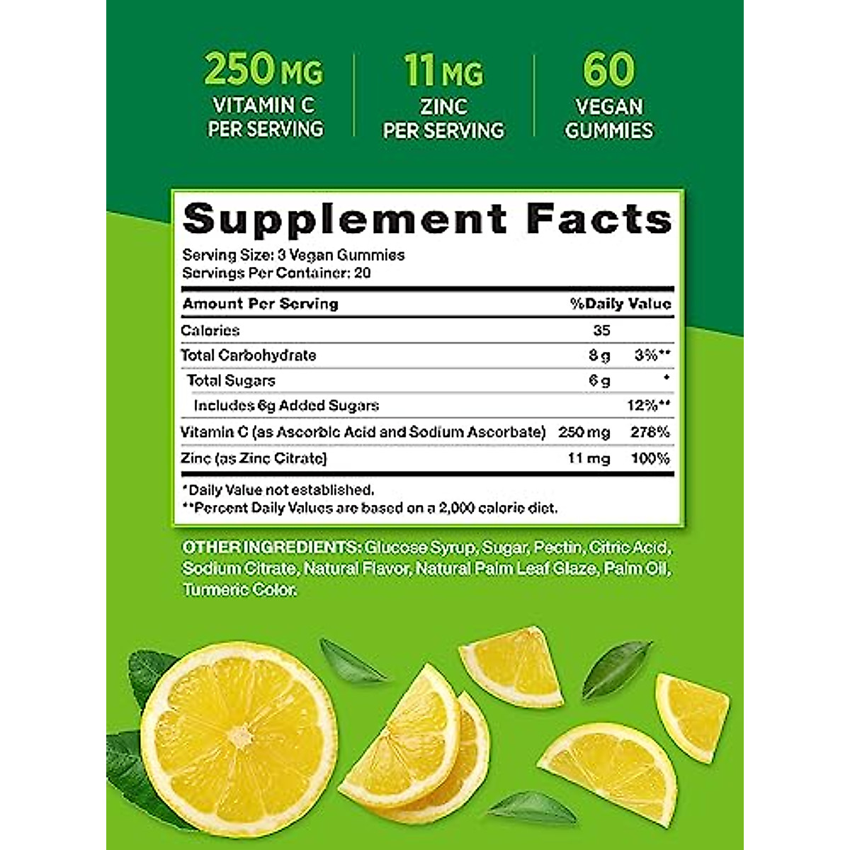 Vitamin C Gummies with Zinc for Adults | 60 Count | Immune Support Supplement | Vegan, Non GMO & Gluten Free | by Natures Truth