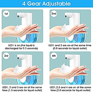 Automatic Foaming Soap Dispenser by OTLS, 4 Level Adjustable Foaming Hand Soap Dispenser, 420ml Automatic Soap Dispenser Touchless, USB-C Port, 2 Hooks for Wall Mount