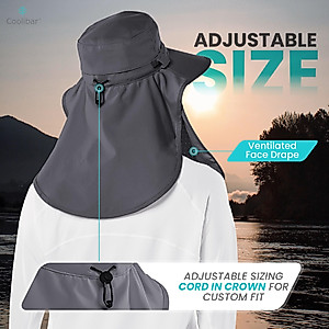 Coolibar UPF 50+ Women's Men's Stevie Ultra Sun Hat - Sun Protective (One Size- Carbon)