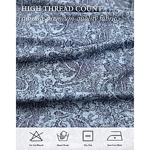 Achillea Two Tone Vintage Jacquard Paisley Pashmina Shawl Wrap Scarf (Steel Blue)