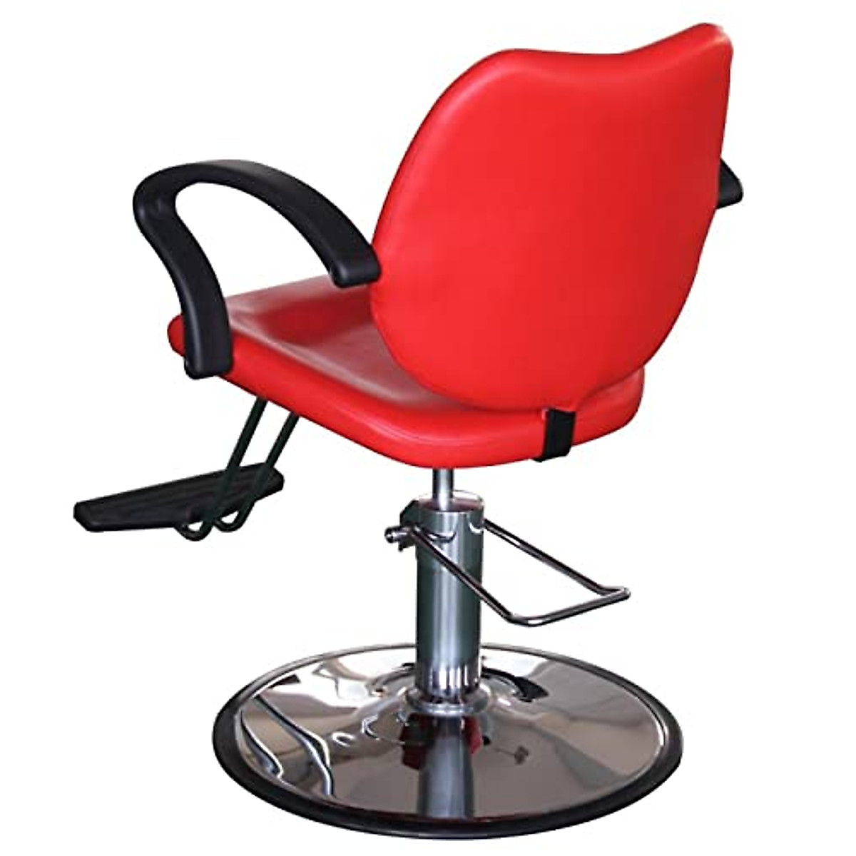 Funnylife Red Round Base Hydraulic Pump Styling Chair Barber Chair Salon Beauty Equipment