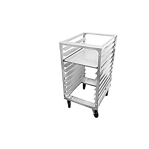 SHOPCraft 10 Tier Bun Pan Rack, Commercial Aluminum Speed Rack With Heavy Duty Plate Casters And Non-Marking Polyolefin Wheels, Food Service Sheet Pan Rack