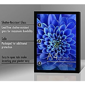 Americanflat A4 Picture Frame in Black - Composite Wood with Shatter Resistant Glass - Horizontal and Vertical Formats for Wall and Tabletop - 8.3 x 11.7 in - Pack of 2