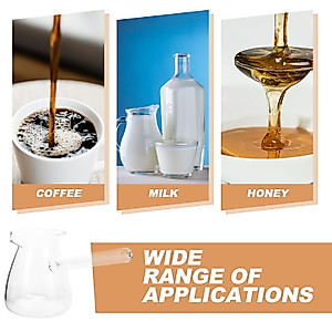 Amosfun Espresso Cups Espresso Steaming Pitcher Coffee Milk Frothing Cup with Long Handle Milk Creamer Tea Jug Sauce Pitcher Measuring Cup for Coffee Milk Tea Making 350ml