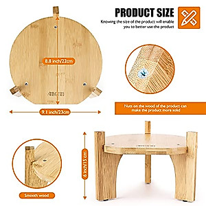 ANYGIMIN Beverage Dispenser Stand - Fits 6-8 Inches Diameter of Glass Drink Jar Water Jugs and Containers, Natural Bamboo Wood