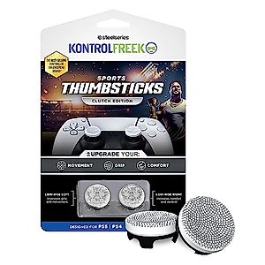 KontrolFreek Clutch for Playstation 5 (PS5) and Playstation 4 (PS4) Controller | Performance Thumbsticks | 2 Low-Rise Concave | Black & White