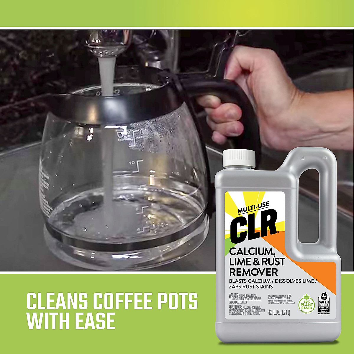 CLR Calcium, Lime & Rust Remover, Blasts Calcium, Dissolves Lime, Zaps Rust Stains, 42 Ounce Bottle (Pack of 2)