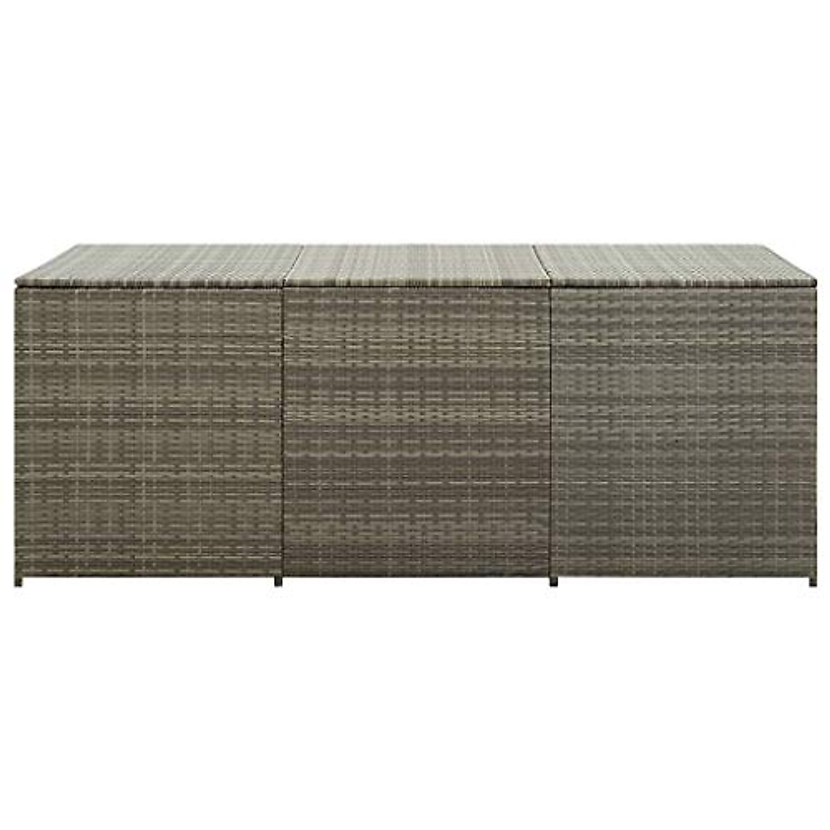 YEZIYIYFOB 320 gal Outdoor Storage Box Large Deck Box Taupe Grey Rattan Patio Storage Box Garden Storage Suncast Chest Container Poly Cabinet for Lawn Backyard 70.8"x35.4"x29.5" Grey NOT WATERPROOF