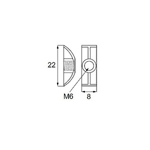 M6 Threaded Half Moon Mini Luna Washers with 120mm Furniture Connecting Bolts for Bunk Beds Cots - Set of 8