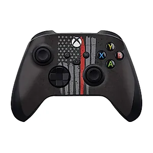 MightySkins Skin Compatible with Xbox Series X and S Controller - Thin Red Line | Protective, Durable, and Unique Vinyl Decal wrap Cover | Easy to Apply and Change Styles | Made in The USA, MIXBSERXSCON-Thin Red Line