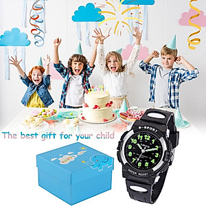 Juboos Kids Analog Watch, Childrens Waterproof Quartz Watch for 5-14 Years Old Boys Girls Time Teaching Sports Outdoor Wirstwatch