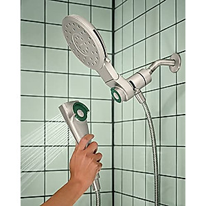 Moen Verso Spot Resist Brushed Nickel Rainshower/Handshower Combination with Infiniti Dial and Magnetix Docking, 60" Hose, 220C2EPSRN