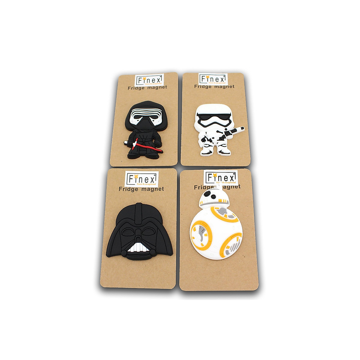 Finex - Set of 4 Large 3 inches - Star Wars Refrigerator Magnets Fridge Magnet Set for Locker